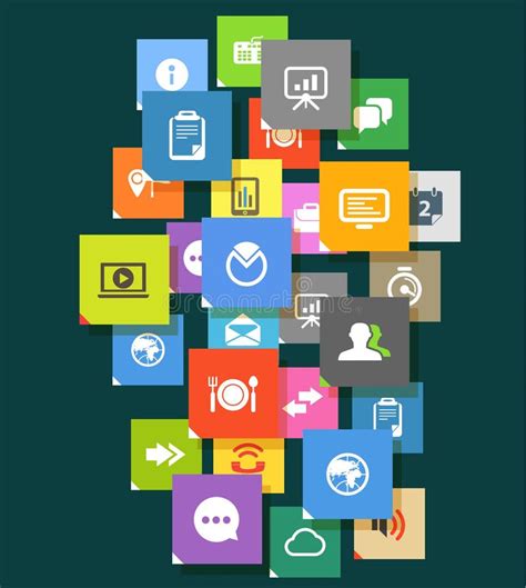 Web Color Tile Interface Template Stock Vector Illustration Of Call Internet 52042354