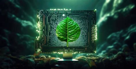 Premium Ai Image Green Computer Technology Concept Ai Generated