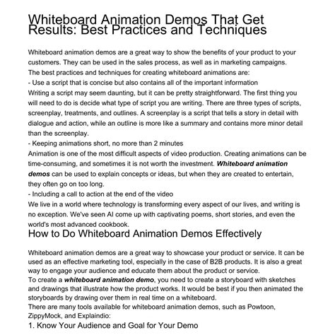 H1whiteboard Animation Demos That Get Results Best Practices And Techniquesh1vvlttpdfpdf
