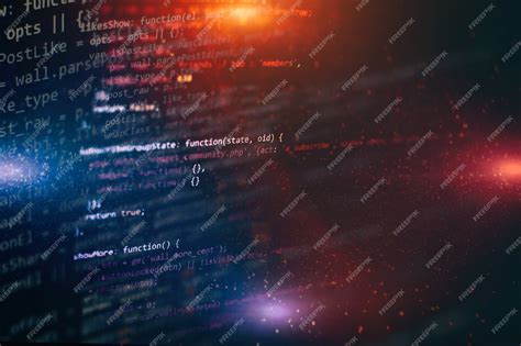 Premium Photo Running Computer Data Programming Coding Script