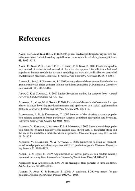 References Computational Models For Polydisperse Particulate And Multiphase Systems