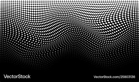Halftone Wave White Pattern Royalty Free Vector Image