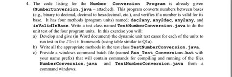 4 the code listing for the number conversion program