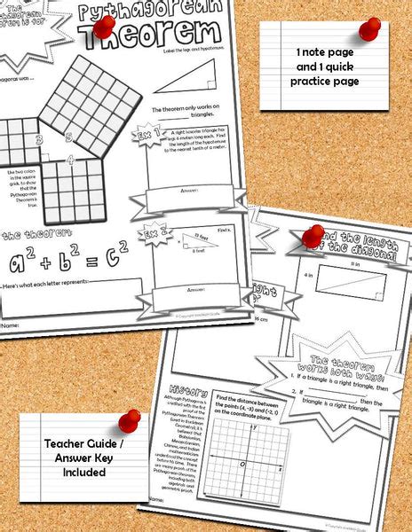 Pythagorean Theorem Doodle Notes Math Giraffe Shop