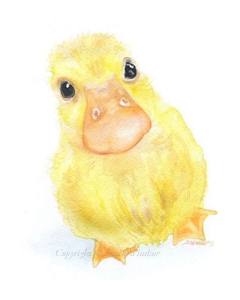 Duckling Watercolor Painting Fine Art Print Giclee Print Unframed Etsy
