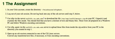 Solved 1 The Assignment 1 In Your Unix Account Create The
