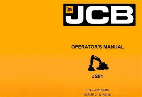 Jcb Js81 Excavator Operator Manual 02426501 To 02427000