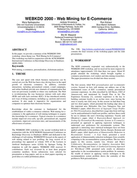 pdf webkdd 2000 web mining for e commerce