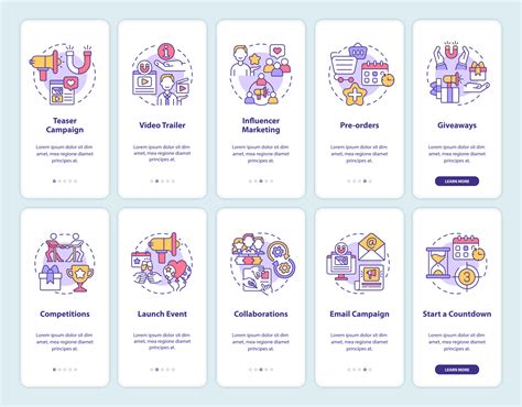 Small Business Launch Tips Onboarding Mobile App Page Screen Set Startup Boost Walkthrough 5