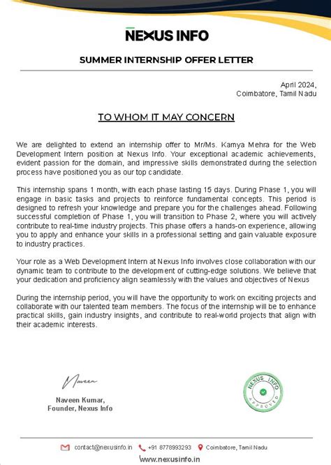 Kamya Mehra On Linkedin Internship Webdevelopment Nexusinfo Excited Learningandgrowing