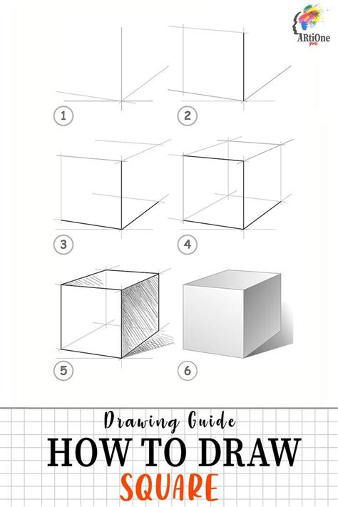 drawing ideas how to draw square shape step by step