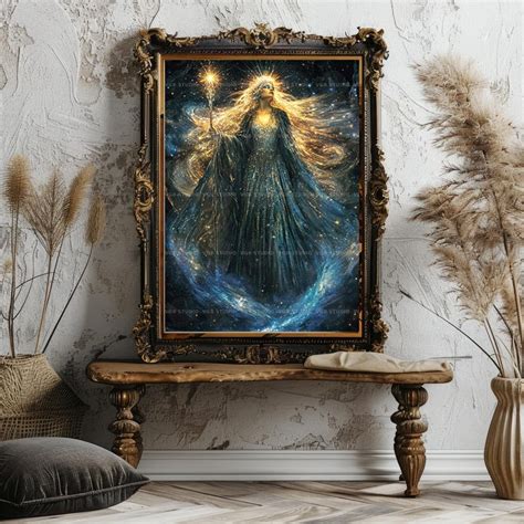 Asteria Greek Goddess Of Stars Art Print Star Staff Celestial Galaxy