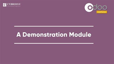 A Demonstration Module In Odoo Odoo Functional Tutorial YouTube