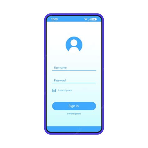 Premium Vector Sign In Smartphone Page Vector Template Mobile App