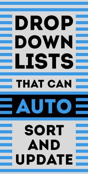 Excel Drop Down Learn How To Make Data Validation Lists That Can Sort