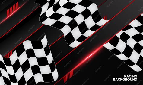 Premium Vector Trendy Racing Background Template With Race Flag