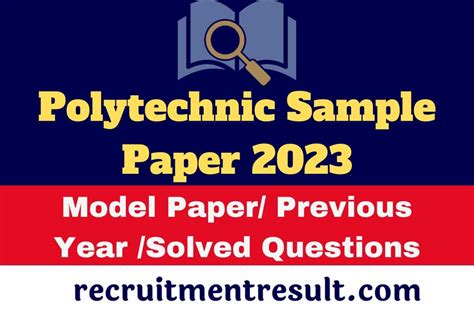 Polytechnic Sample Paper 2023 Model Paper Previous Year Solved Questions