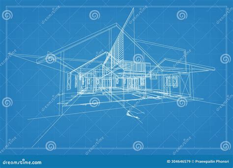 3d Render Of Building Wireframe Structure Perspective Wireframe Of