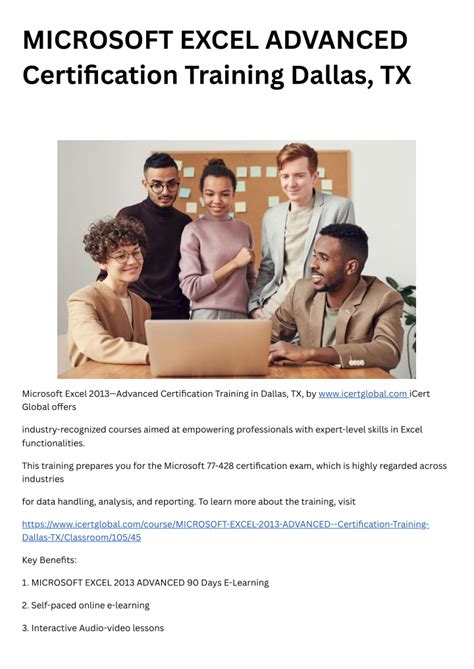Ppt Microsoft Excel Advanced Certification Training Dallas Tx Powerpoint Presentation Id