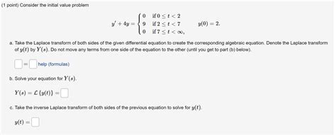 Solved Point Consider The Initial Value Problem Chegg