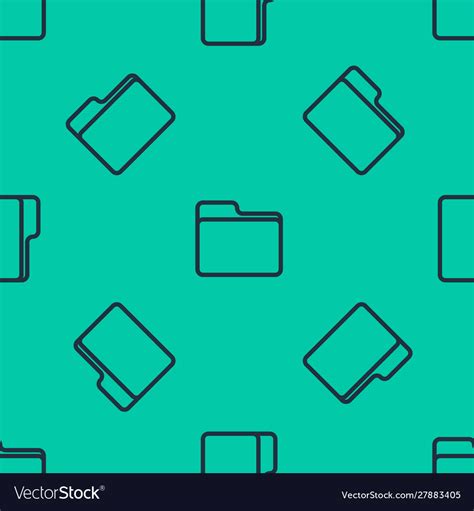 Blue Line Document Folder Icon Isolated Seamless Vector Image
