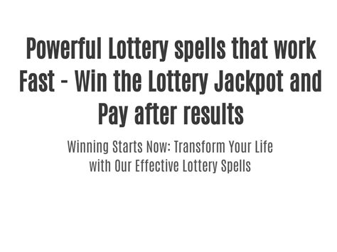 Ppt Unleash The Magic Of Winning Order Our Lottery Spells For