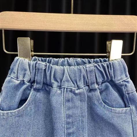 Badu Bg Детски дънкови дрехи за момичета костюми пролет есен детски дънкови панталони за