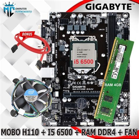 Jual Paket Mainboard H110 Ddr4 Core I5 6500 Ram Fan Shopee