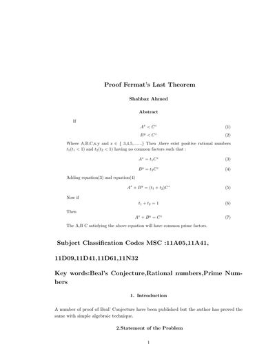 Proof Fermats Last Theorem Teaching Resources