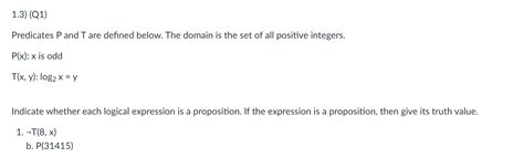 Solved Q Predicates P And T Are Defined Below The Chegg