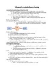 Chapter Activity Based Costing Chapter Activity Based Costing Activity Based Costing