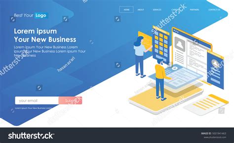 Flat Isometric Vector Illustration Creating Application Stock Vector Royalty Free 1831941463