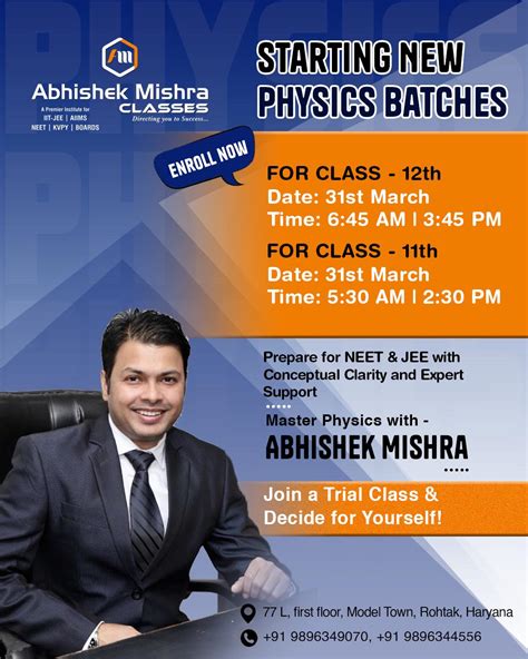 Abhishek 🚀 New Physics Batches Starting Soon 🚀 💡 Prepare For Neet