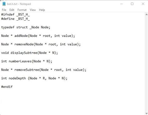 Solved Bsthtxt Notepad File Edit Format View Help