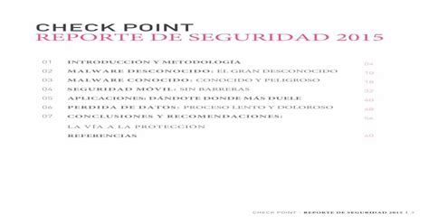Pdf Check Point Reporte De Seguridad 2015 · La EvoluciÓn Del Malware