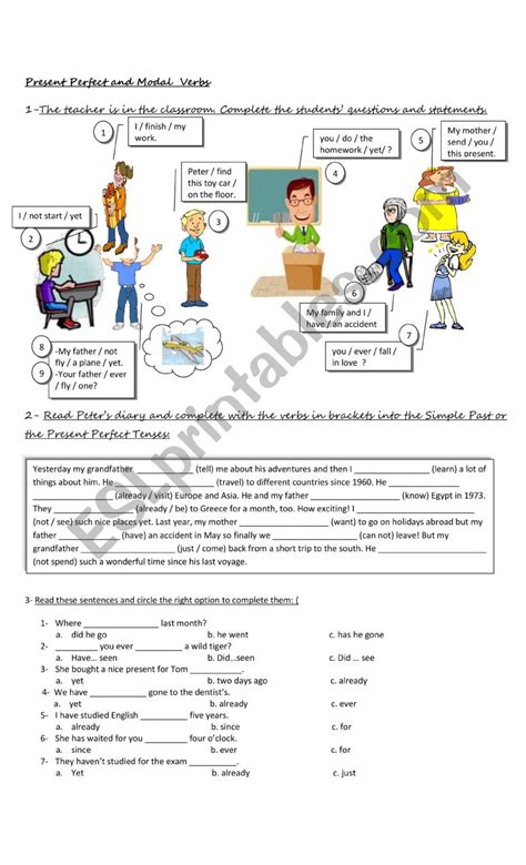 Present Perfect And Simple Past Modals Esl Worksheet By Veroff