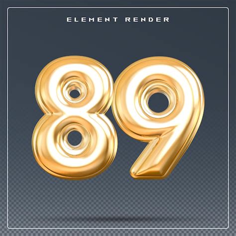 Premium PSD | 89 number gold 3d render
