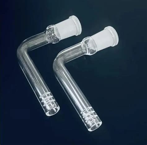 Glass Downstem Smoking Pipe 14mm Female 90 Degree Down Stem With 6 Cuts