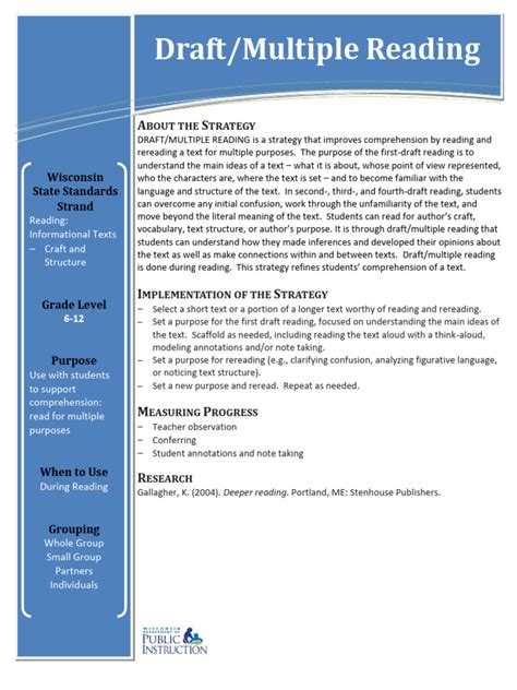 Ri Cs Draft Multiple Reading Pdf Reading Comprehension