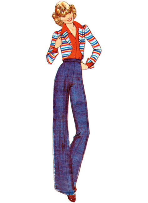 S3018 Pdf Simplicity Sewing Pattern 1970s Misses Pants Skirt And