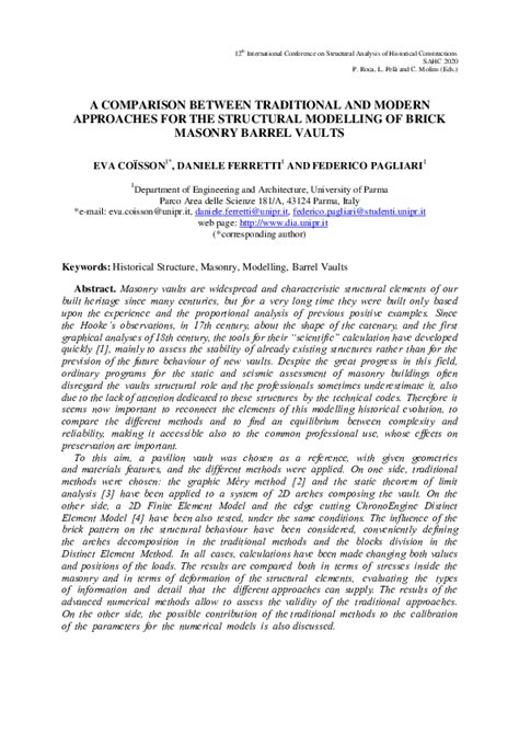 Pdf A Comparison Between Traditional And Modern Approaches For The Structural Modelling Of