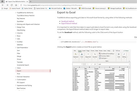 C1truedbgrid Saveexcel Not Exist Winforms Edition Componentone