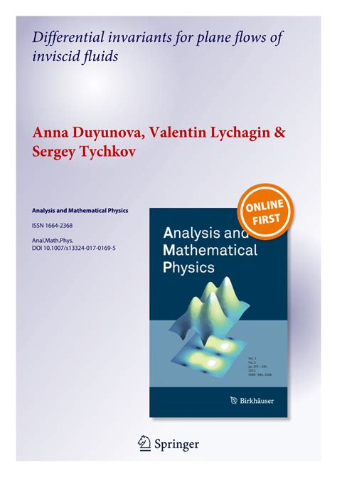 Pdf Differential Invariants For Spherical Flows Of Inviscid Fluid