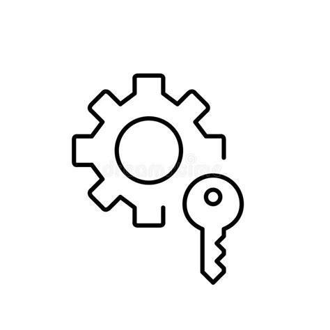 Cogwheel And Key System Access For Management And Optimization Pixel Perfect Editable Stroke