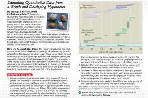 Estimating Quantitative Data Froma Graph And Developing Hypothesesdo E