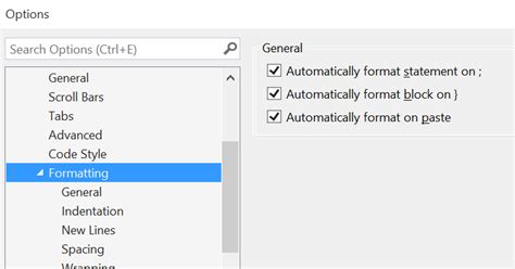 C How To Disable All Whitespace Autoformatting In Visual Studio Stack Overflow