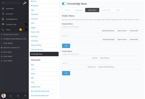 Knowledge Base Zammad Admin Documentation Documentation