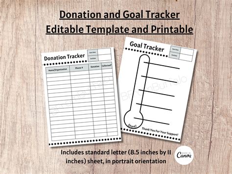 Donation Tracker Donation Tracker Printable Donation Log Fundraiser