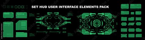 Vector Set For User Interface HUD Frames Windows And Blocks With Information And Data Modern