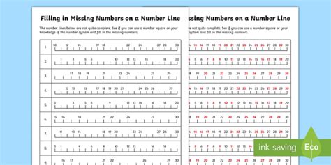 Integers Number Line To 20